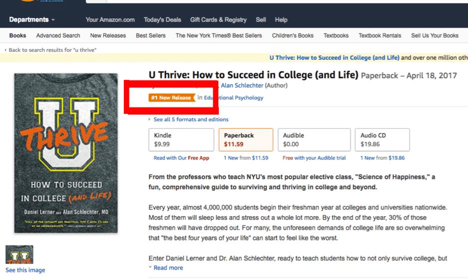 U Thrive Released TODAY and It’s Already a #1 New Release - Daniel Lerner